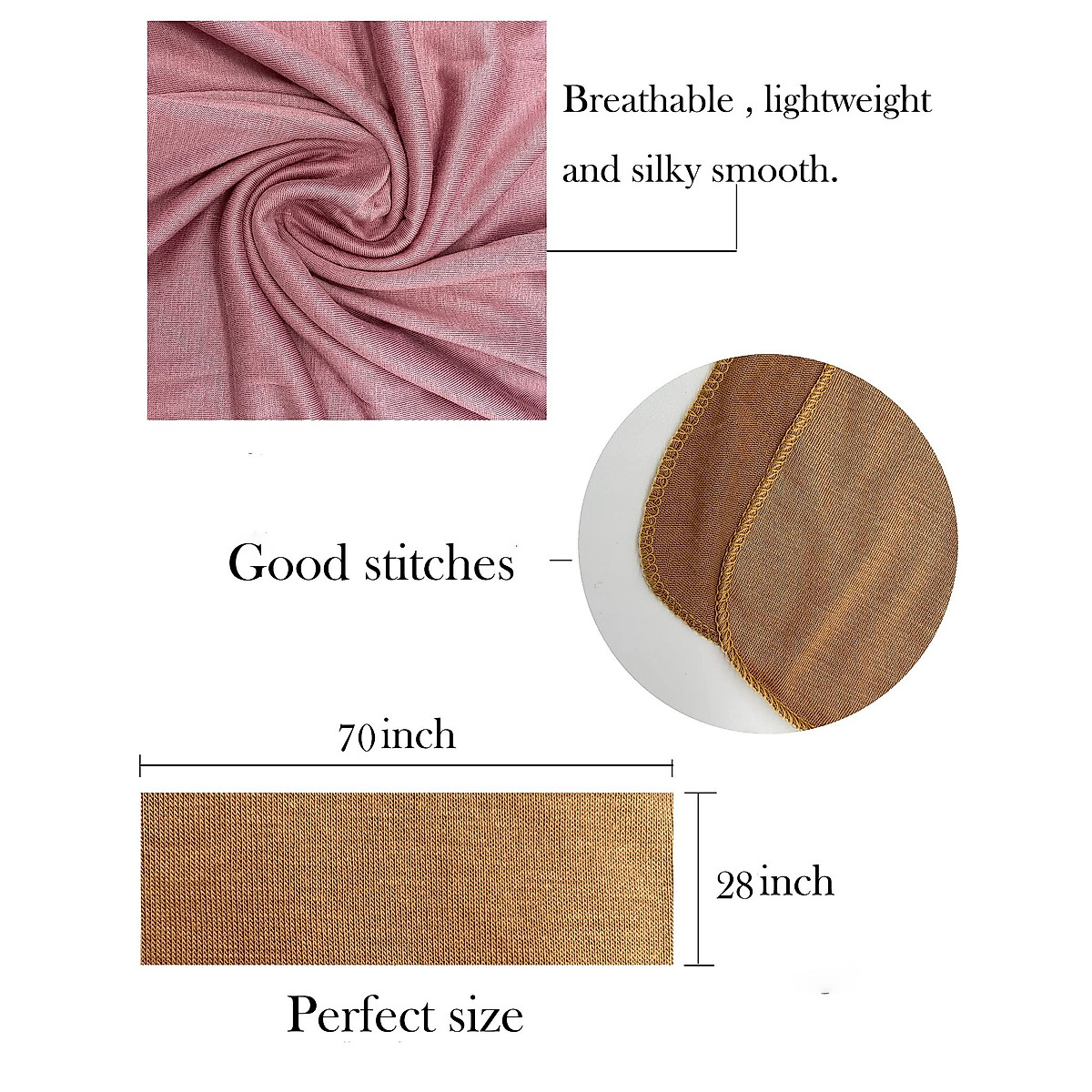 Txmout Hijab Scarfs for Women Premium Jersey Hijab Hijab for Women Muslim Cotton Hijab (Black)