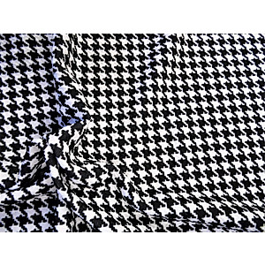 Bullet Printed Liverpool Textured Fabric Stretch Sm Houndstooth Black White U16