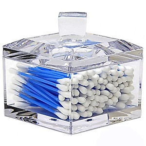 Modern Faceted Square Acrylic Cotton Ball Holders