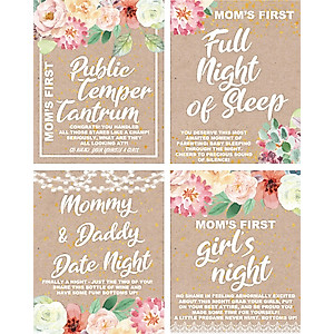 8 Mommy's First Milestone Wine Bottle Labels Stickers, Funny Mom's First Moments Having New Baby Girl or Boy, Great Gift Ideas For Mom To Be, 1st Date Night With Dad (WINE NOT INCLUDED)