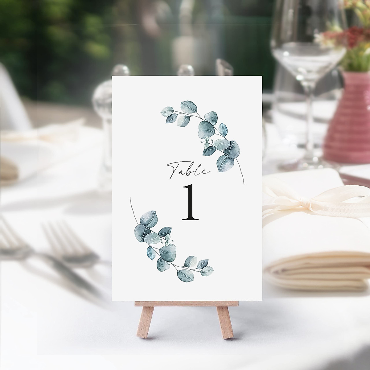 Table Numbers, Double-Sided Cards, 1-25 Plus Head Table Card, 4 x 6, Table Numbers for Wedding Reception, Anniversary, Baby Shower, Bridal Shower, Christmas, Parties, Events and Celebrations