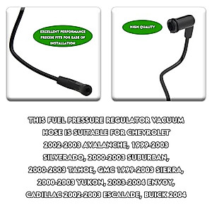 Tobenbone Car Fuel Pressure Regulator Vacuum Hose, OEM#17113556 Fuel Regulator Vacuum Line Tube for 4.8L 5.3L 6.0L Engine Compatible with Chevrolet Silverado GMC Sierra Buick (Black)
