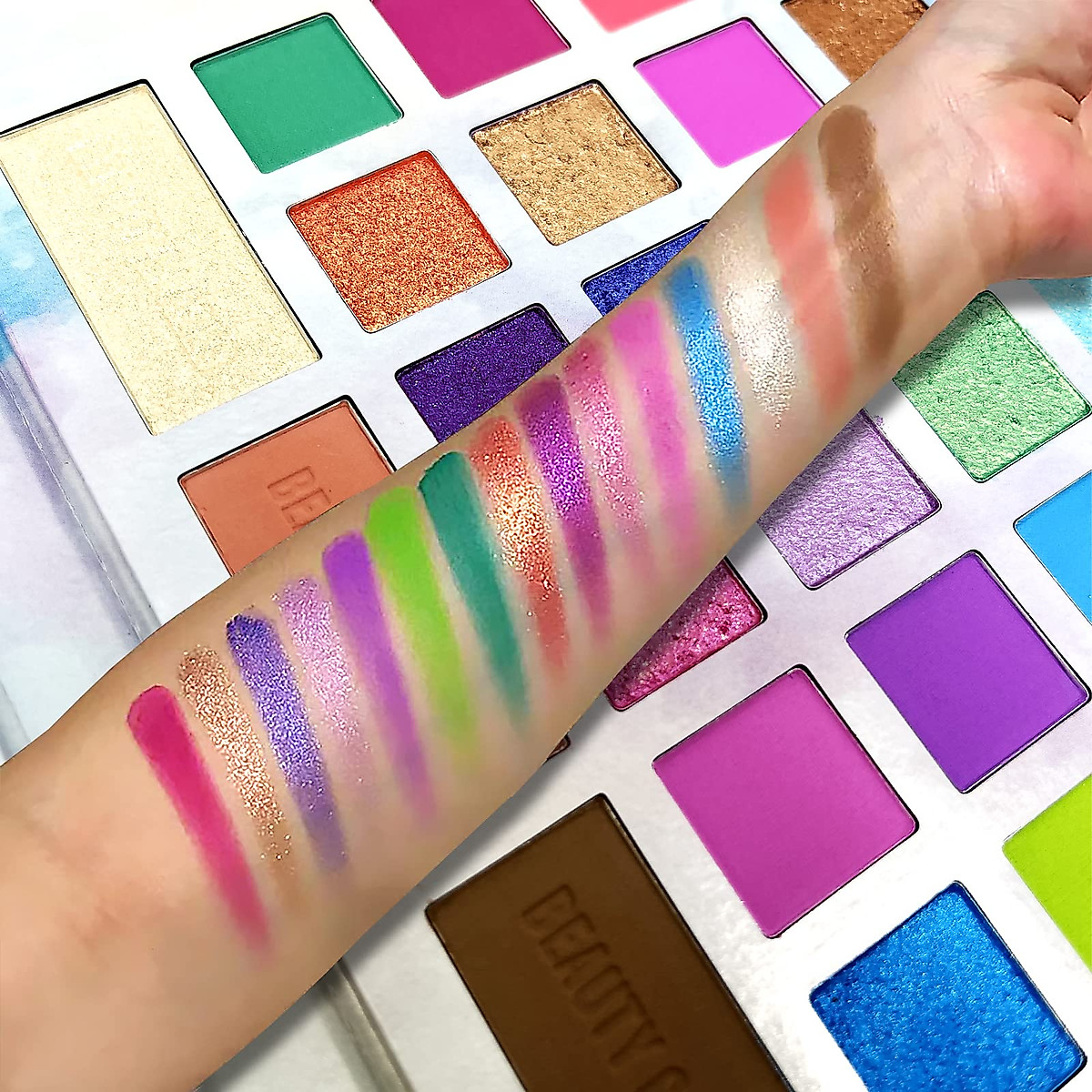 82 Vibrant Shades Makeup Palette - Matte, Shimmers, Glitters, Blush, Highlighter, Contour - Highly Pigmented Beauty Kit for Eye and Face - Perfect for Creating Bold and Unique Looks