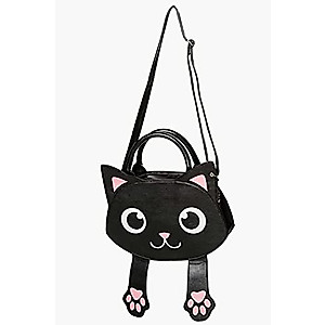 Lost Queen Women's Peek-a-Boo Purse Bag of Tricks Cat Handbag Ladies Shoulder Bag