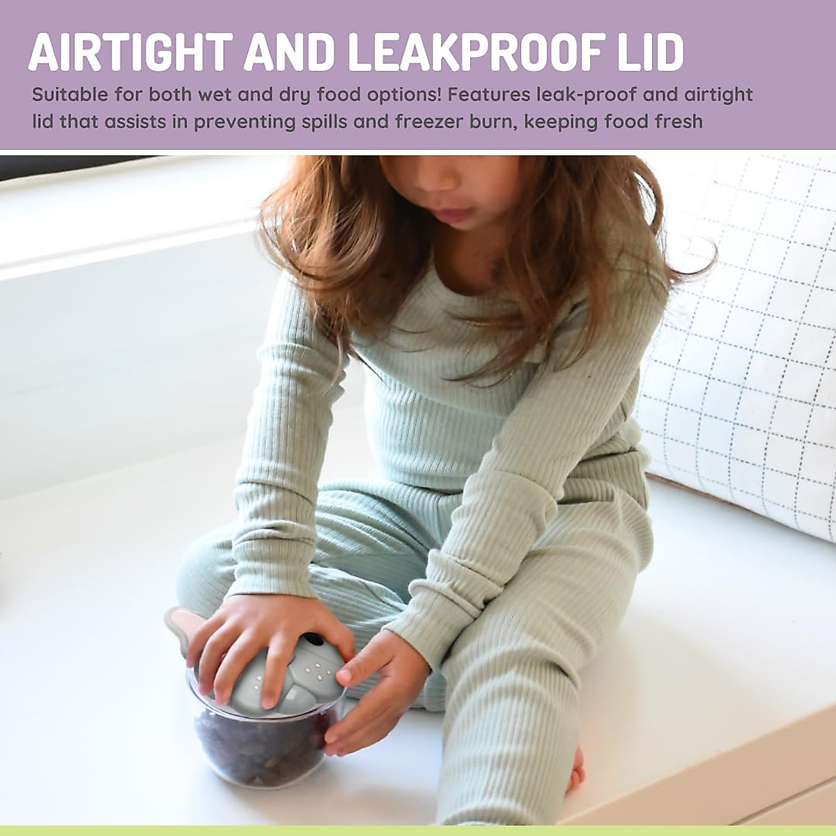 melii Animal Snack Containers with lids - Food Storage for Toddlers and Kids - Bulldog