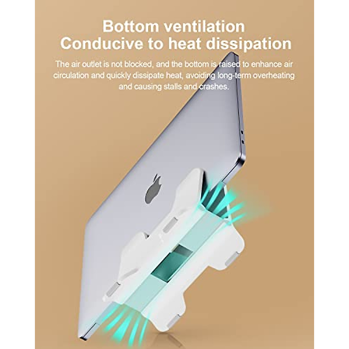 Hagibis Vertical Laptop Stand Desktop for Desk Gravity Locking Holder Dock Save Space Improves Airflow for MacBook Pro, Mac Mini, Surface, HP, Dell, Chrome Book (White ABS)
