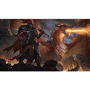 Fantasy North Lance Vaal - Dragon Knight - TCG Playmat and Mouse Pad - 24 x 14 inches
