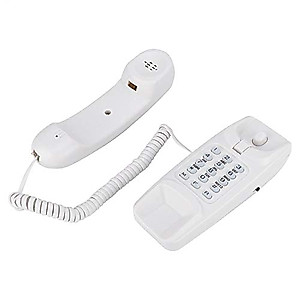 Corded Wall Phone Without Caller ID, Desktop Landline Corded Telephone for Home,Hotel,Living Room,School and Office,Powered by Telephone Line(White)