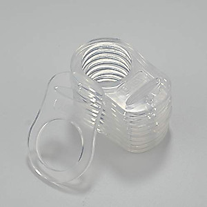 Sutoyuen 10 Clean Food Grade BPA Free Transparent Silicone Adapter Rings Holder for Button Style Maam Dummy Baby Pacifier Soother Teething Ribbon Clip