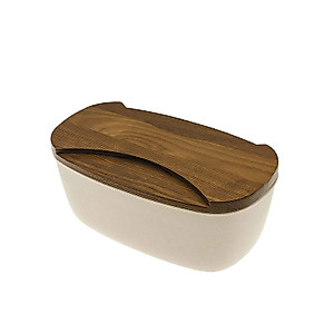Legnoart Depot Bread Box with Dark Ashwood Cutting Board, Brown