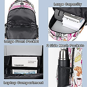 OMFUNS Paris Eiffel Tower School Backpack for Girl Boy Teen Romantic France Student Bookbag for Elementary Primary Junior School Bags College Travel Daypack Laptop Backpack for Men Women