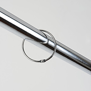 Zenna Home Stainless Steel Rust-Resistant Shower Curtain Rings, Set of 12 Round Metal Hooks with Secure Clasping Mechanism, 2-Inch Diameter, Chrome Finish