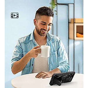 FNTCASE Military Grade Moto Edge 2022 Case: Shockproof TPU, Sturdy Kickstand & Camera Slide Cover - Black