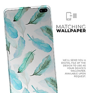 DesignSkinz Feathery Watercolor Protective Vinyl Decal Wrap Skin Cover Compatible with The Samsung Galaxy S20 (Screen Trim & Back Glass Skin)
