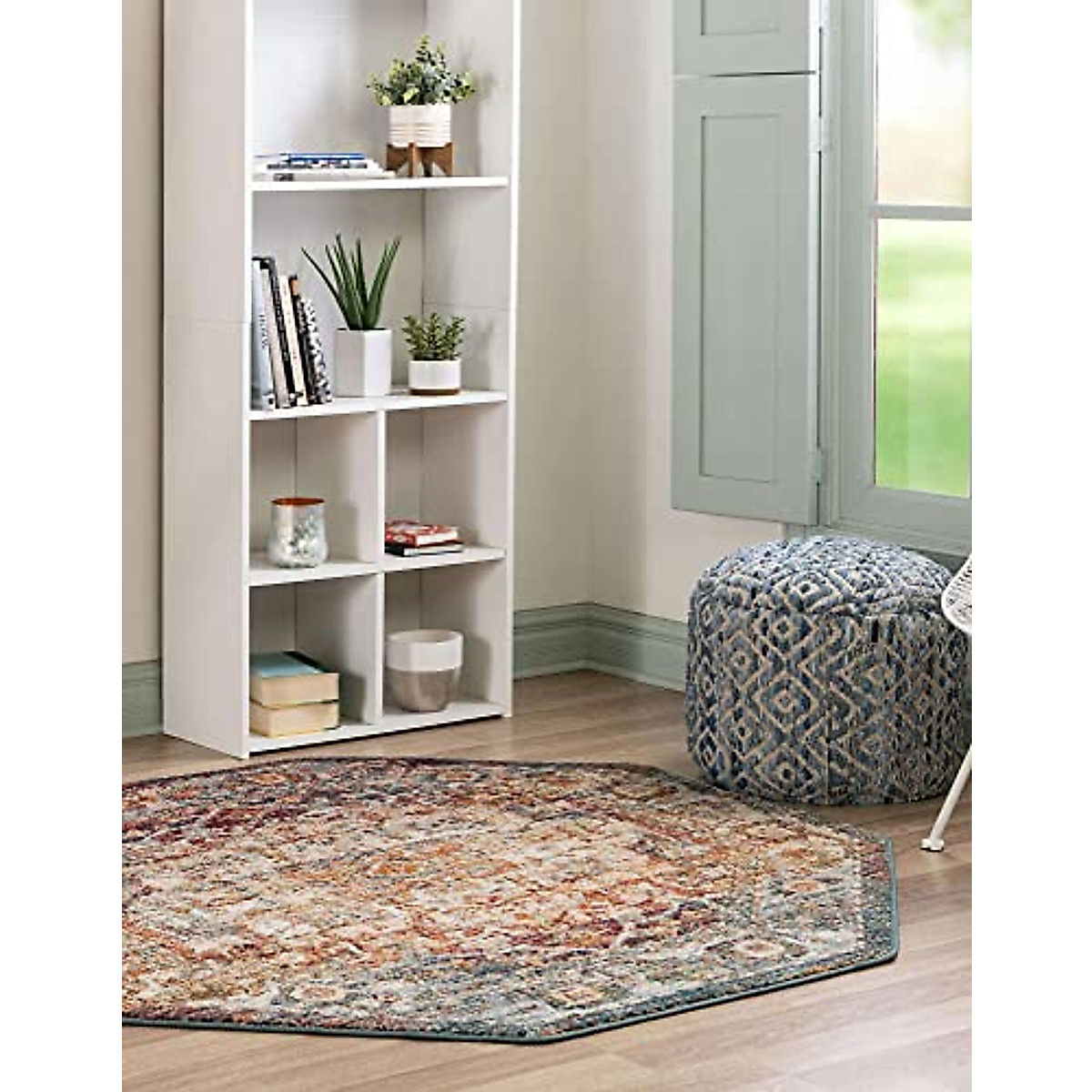 Unique Loom Isabella Collection Area Rug - Adjani (7' 10" Octagon, Multi/Beige)