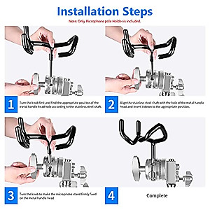 NEEWER Metal Microphone Boom Support Holder for C-Stands and Mic Stands, Black