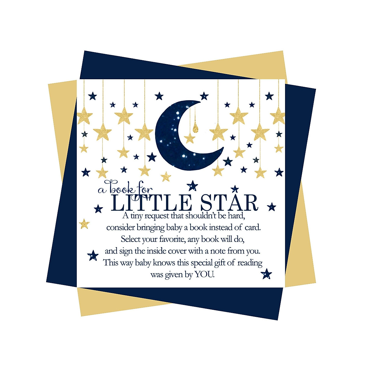 Twinkle Little Star Books for Baby Shower Cards, Invitation Inserts Boys Book Request, Bring Book Instead of Cards Poem, Cute Storybook-Theme Ideas, 25 Pack