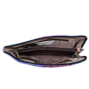 Anna by Anuschka Crossbody Organizer Bag - Genuine Leather - Dreamy Peacock Dewberry