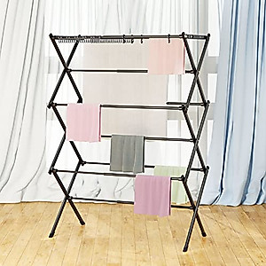 KeingGcopr Household Indoor Foldable Drying Rack Clothing, Laundry Drying Rack - 40" x 28.8" x 14.2", Space Saving Indoor&Outdoor, Black