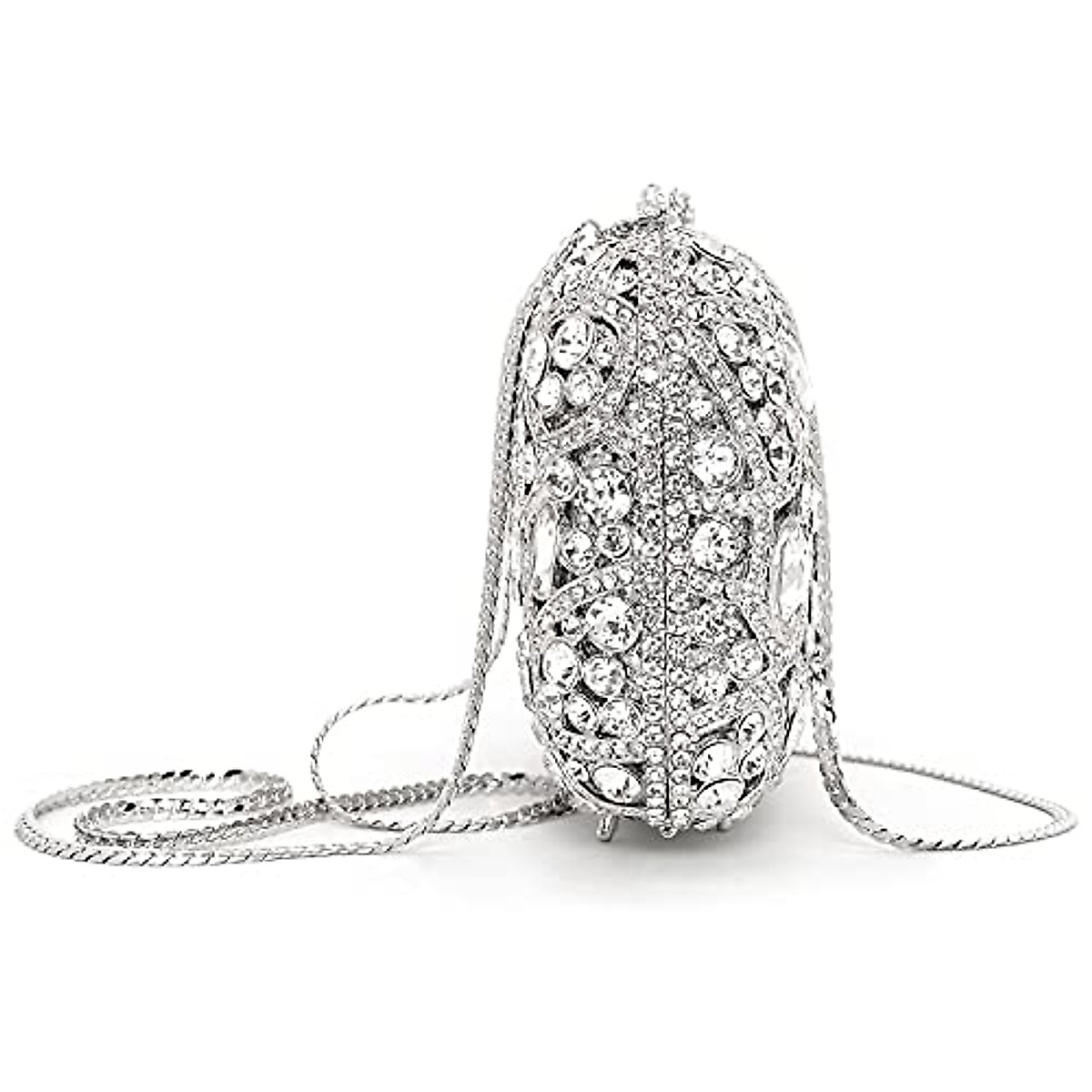 MOSSMON Luxury Crystal Clutch Rhinestones Evening Bag (silver)