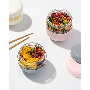 W&P Porter Seal Tight Lunch Bowl Container w/ Lid | Blush 16 Ounces | Leak & Spill Proof, Soup & Stew Food Storage, Meal Prep, Airtight, Microwave and Dishwasher Safe, BPA-Free Glass