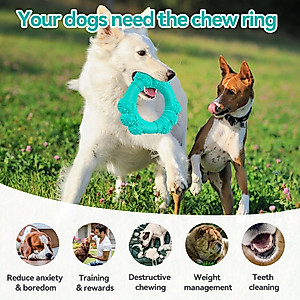 DAOZIJI Indestructible Dog Chew Ring Toys for Aggressive Chewers, Super Chewer Dog Toys for Medium Large Dogs, Puppy Teething Rings for Relax, Interactive Dog Ring Toys, Heavy Duty Dog Teething Toys