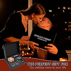 Spearpoint Products Cocktail Smoker Kit with Torch - (4) Types of All Natural Wood Chips - Whiskey Smoker - Drink Smoker Infuser Kit - Marble Ice Cubes - Spoon Brush