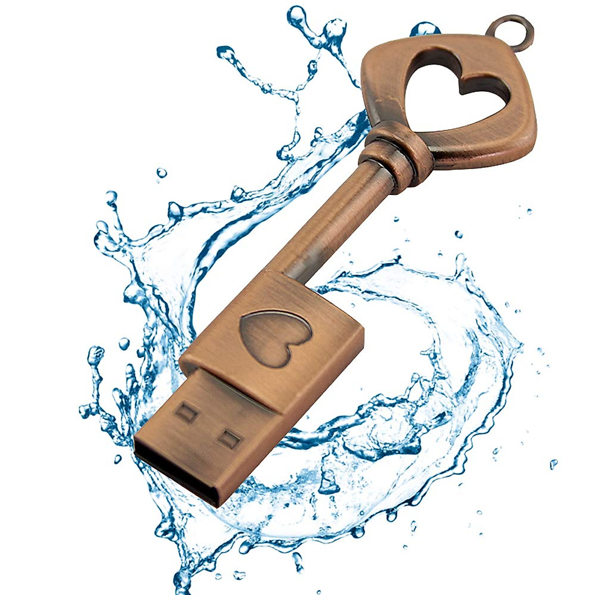 Usbkingdom 32GB USB 2.0 Flash Drive Metal Heart Key Ring Shape Waterproof Key Chain USB Pen Drive Memory Stick Pendrive Thumb Drive