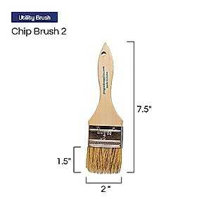 Pro Grade - Chip Paint Brushes - 24 Ea 2 Inch Chip Paint Brush Light Brown