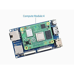 Binocular Camera Base Board + Interface Expander for Raspberry Pi Compute Module 4,Dual 8MP Camera 4K Gigabit ETH and Interfaces to Connect 40PIN GPIO HAT,M.2 Slot for SSD or Communication Module