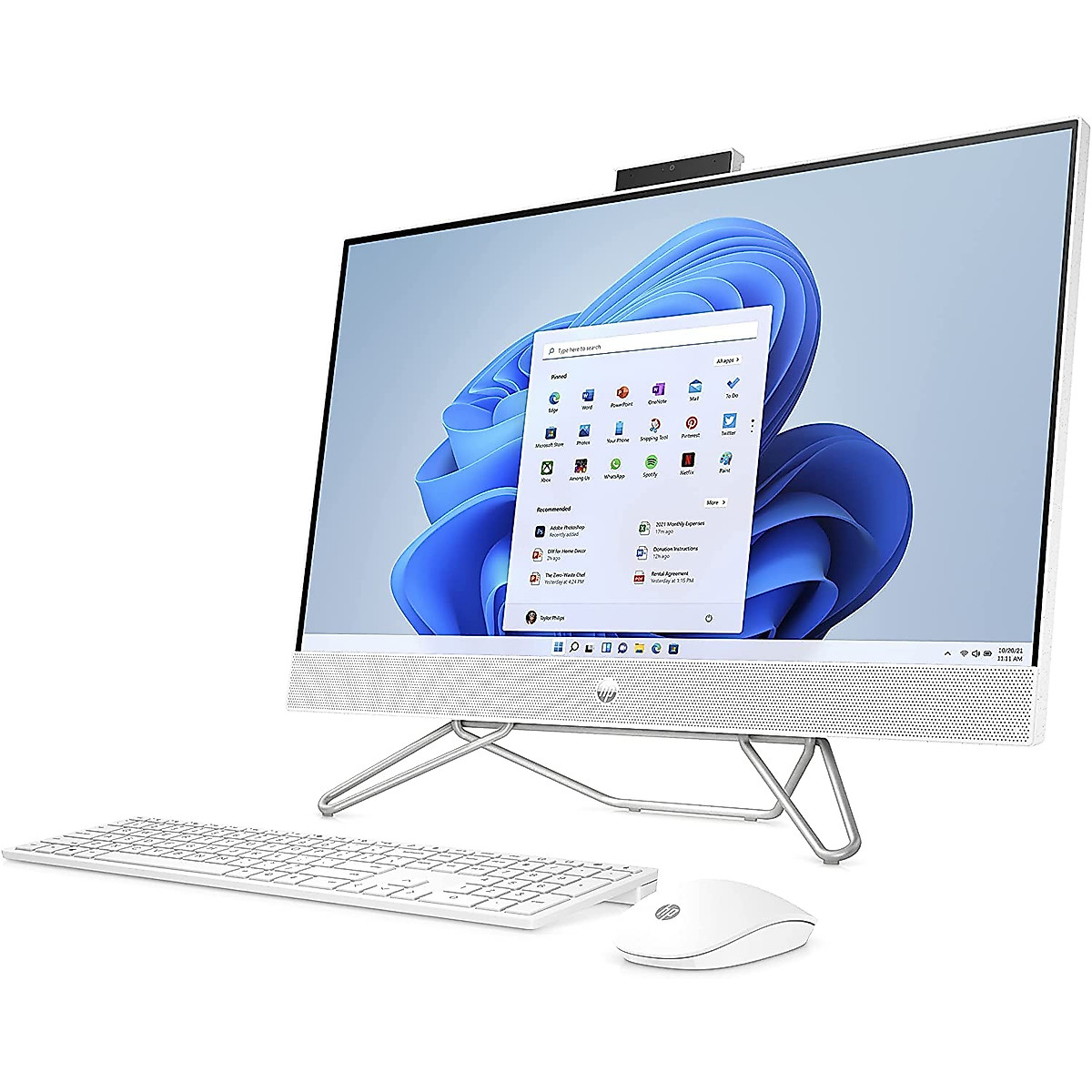 HP 27″ FHD Touchscreen All-in-One Desktop, AMD Ryzen 7 5700U, 32GB RAM, 1TB SDD+1TB HDD, Bluetooth, WiFi, Webcam, Wireless Keyboard and Mouse Combo, Windows 11 Home