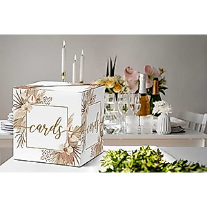 8”Card Box, boho Floral Cards Receiving Box, For Birthday, Wedding, Bridal or Baby Shower, Engagement, Retirements, Graduation, Money Box Holder, Party Favor, Decorations, 1 pte (Cabox005）