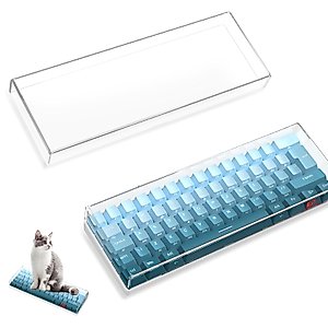 ZIYOU LANG KC01 Acrylic Clear Transparent Keyboard Cover(11.5*4.1*1.14’’) with Dustproof Waterproof Anti-hit Anti-cat Protective Case for 60% Small Layout 61Key 64Key 68Key Mechanical Gaming Keyboard