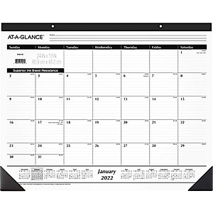 2022 Desk Calendar by AT-A-GLANCE, Monthly Desk Pad, 24" x 19", Jumbo, Ruled (SK3000)