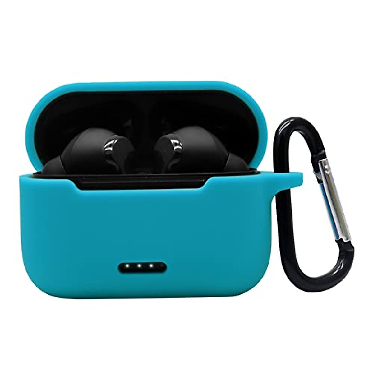 2 Pack Soft Rubber Silicone Protective Case Cover Compatible with TOZO NC2 Earbuds, Protective Skin Sleeve with Keychain (Light Blue+Light Green)