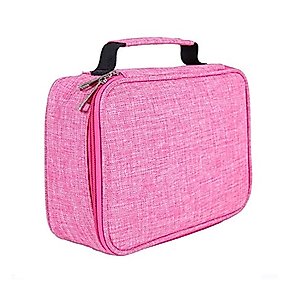 Becho Multifunction Zipper Pencil Case High Capacity Holder Pouch Pen Bag Colored Pencil Pen Box 72 Slots (Pink)