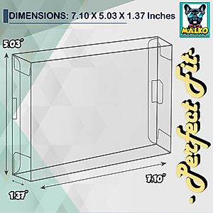 MALKO 10 Pack Video Game Protector Compatible with: SNES & N64 Game Box | Clear Plastic Sleeve Cover