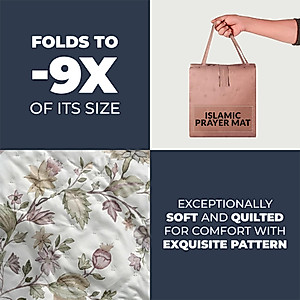 Travel Prayer Mat - Padded & Portable Muslim Prayer Rug - Prayer Mat Thick - Machine Washable & Foldable Prayer Mat - Ideal for Home, Office, & Travel Use - Premium Prayer Rug For Ultimate Comfort