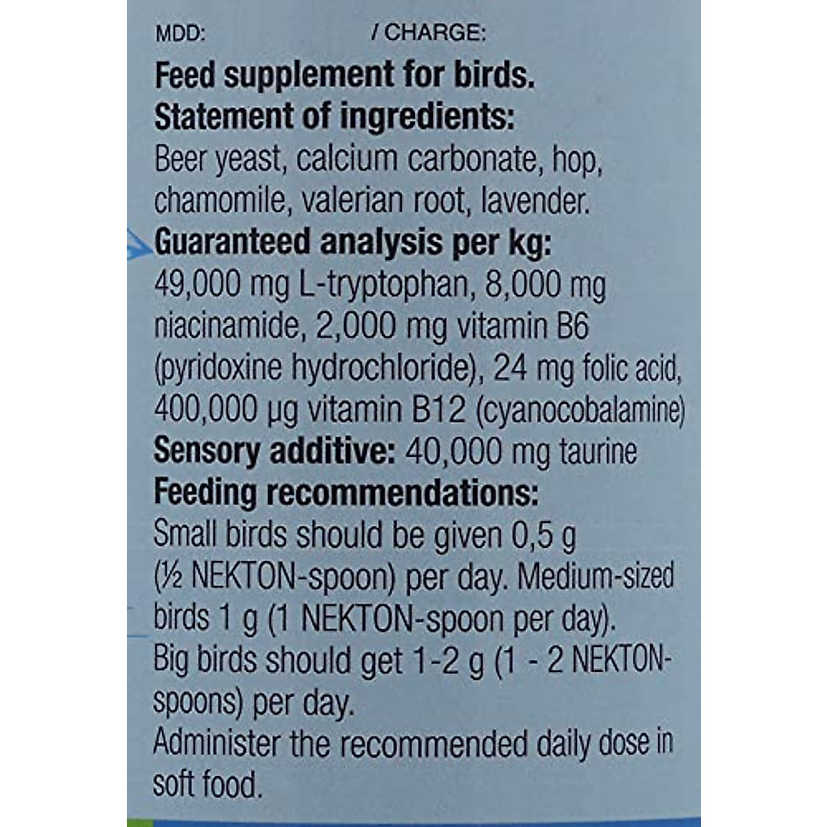 Nekton-Relax for Nervous and Noisy Birds (1.23 oz)