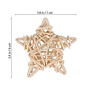 STOBOK 4pcs Small Animal Activity Toy Star Rattan Rabbit Chew Ball Woven Grass Play Ball Toy for Cat Hamster Gerbils Chinchilla Birds Guinea Pig