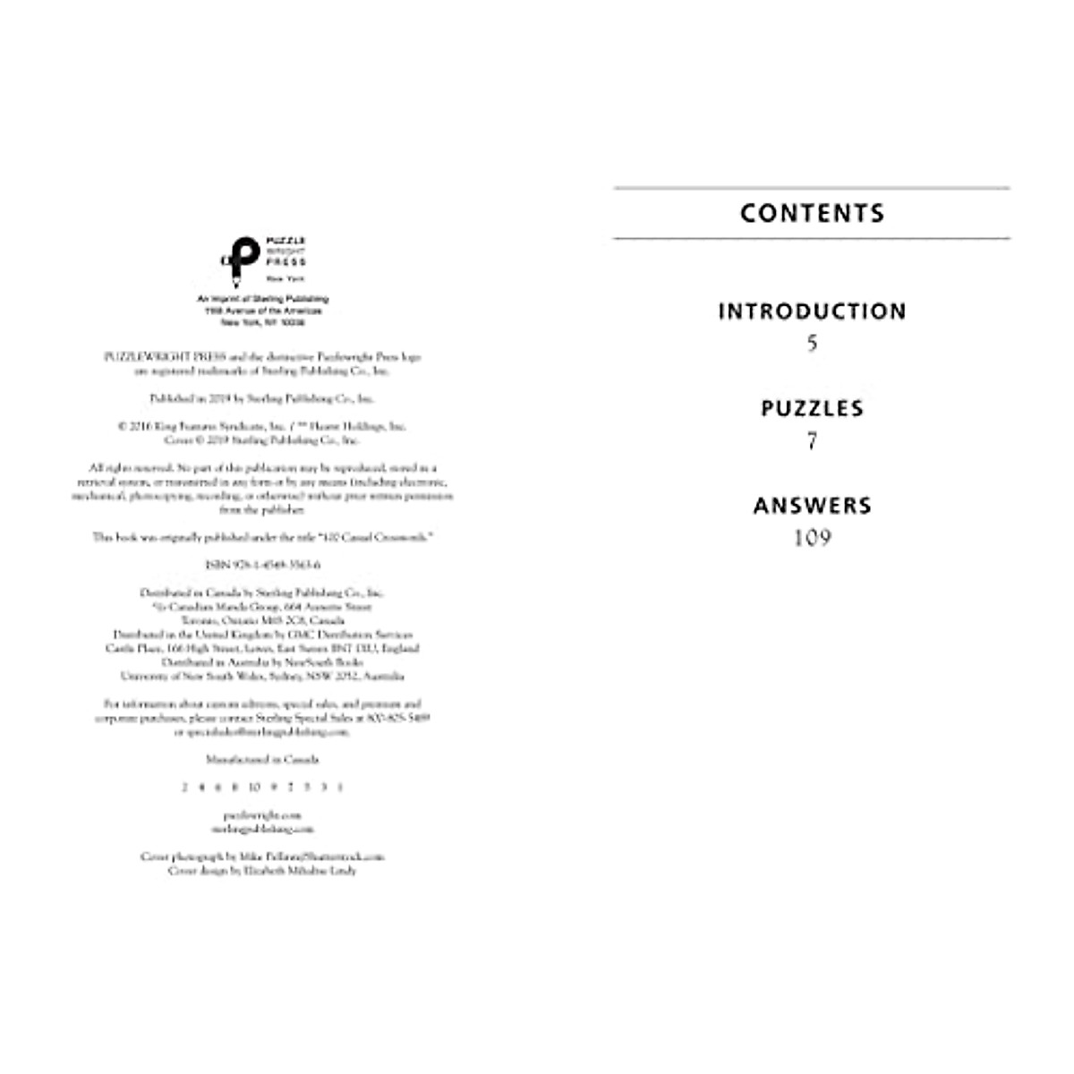 100 Park Bench Crosswords