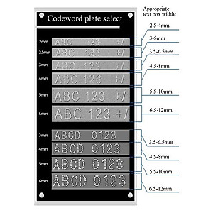 MXBAOHENG Manual Nameplate Metal Label Stamping Printer Machine Marking Machine for Metal (No.3 Codeword Plate)