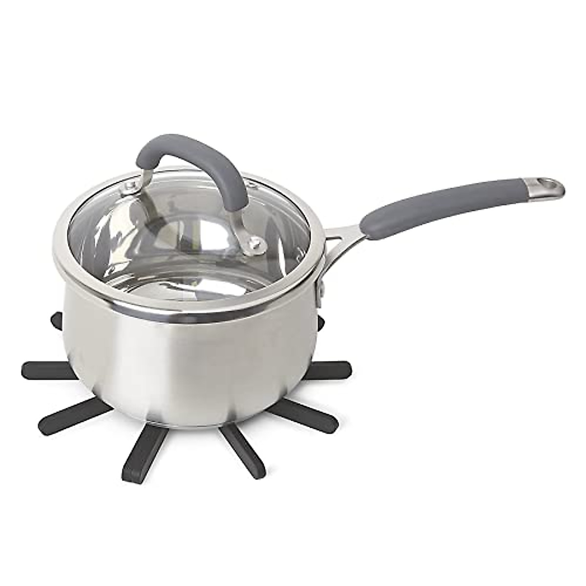 Umbra 1010039-040 Fanfare Silicone Trivet (Set of 2) Black,4.1 x 2.9 x 0.5