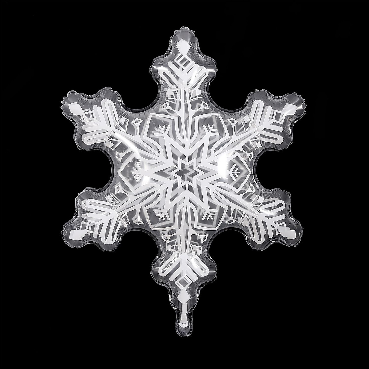 5Pcs 36inch Transparent Snowflake Balloons Christmas Clear Snowflake Foil Mylar Balloons for Winter Wonderland Ice Snow Themed Birthday Party Decorations