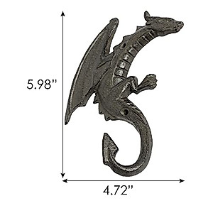 WINTENT Solid Cast Iron Dragon Hook Hanger for Key Coat (Dragon-2)