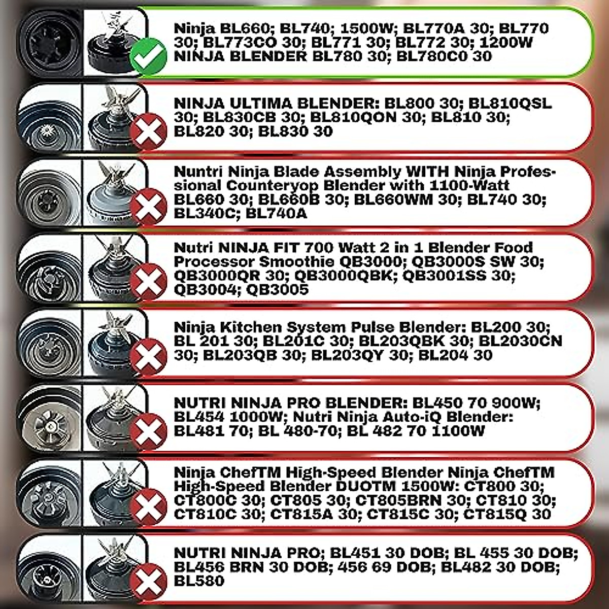 Ninja Blender Cups Replacement Blades - 6 Fin Ninja Replacement Blades Black and Decker Blender Parts Ninja Blender Cup for Bl Series - Ninja Blender Blade 16Oz Ninja Blades Replacement Cup Blender