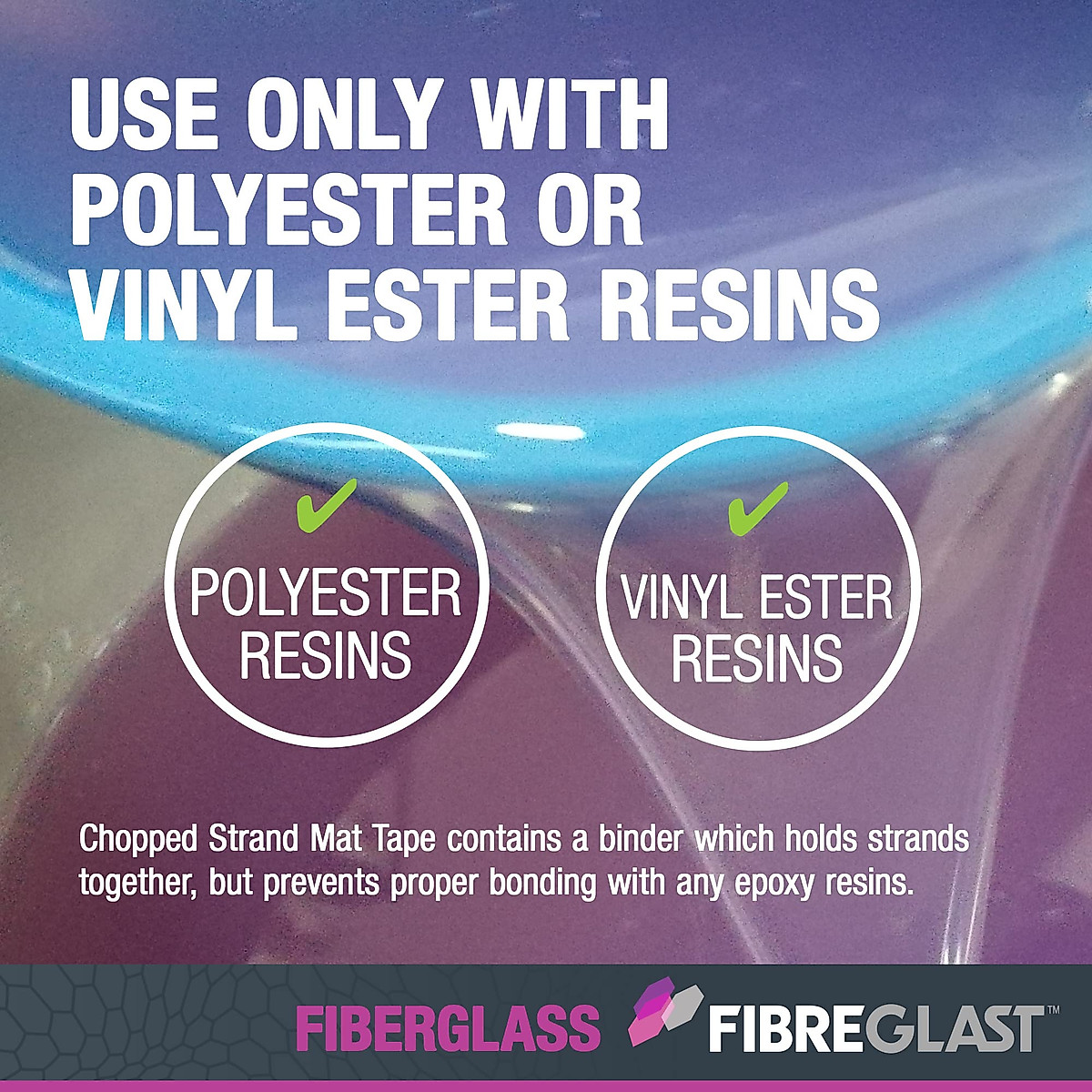 Fibre Glast Fiberglass Chopped Strand Mat – Strong, Easy to Use & Lightweight Glass Fiber for Structural Reinforcement & Repair Kits — 1.5 Ounces, 4 Inches Wide, 10 Yard Long Roll, Made in USA