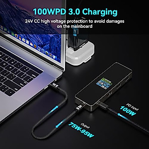 DockCase Visual Smart USB C Hub (7-in-1) with HDMI Port 4K@60Hz, 100w PD Power Delivery, 3 USB-A 5Gbps Data Ports, SD/TF Card Reader, for MacBook Air/Pro, Ipad Pro, Dell XPS, and More