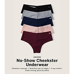 Victoria's Secret PINK No Show Cheekster, 5 Pack Panties for Women (M)