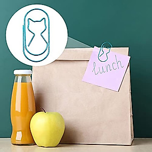 50Pcs Paper Clips, Cat Paper Clips, Office Supplies Bookmark Clips, Funny Paper Clips for Office School Home Desk Organizers (Blue)